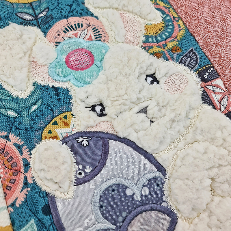 Easter Bunny Table Runner in the hoop machine embroidery design ITH
