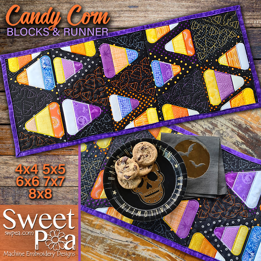 In The Hoop Embroidery Designs - Candy Corn Runner