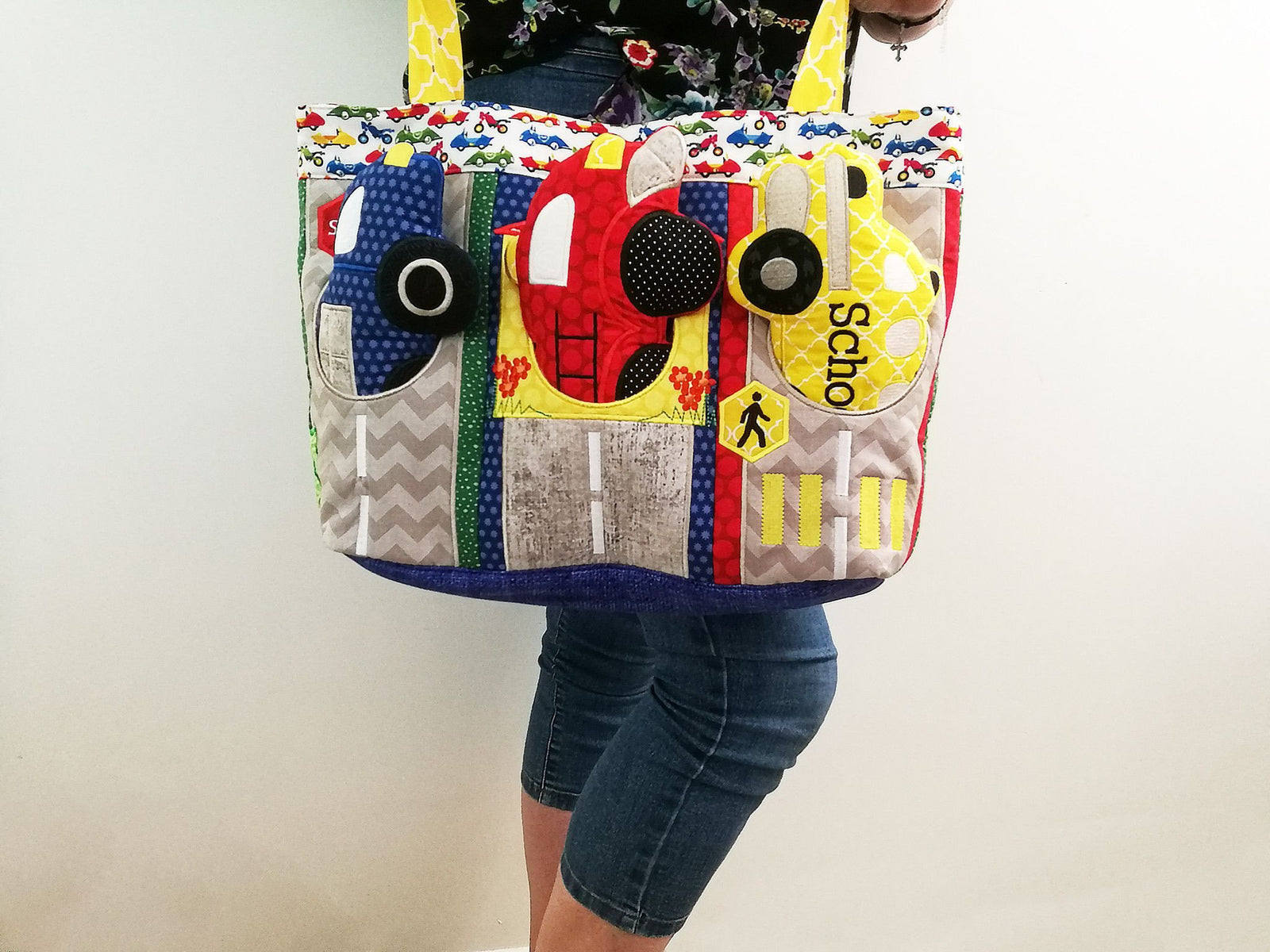 Car pocket bag in the hoop machine embroidery design ITH