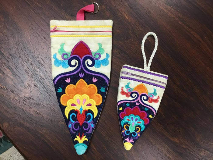 Free Machine Embroidery Design, Embroidered Scissor Case In the Hoop