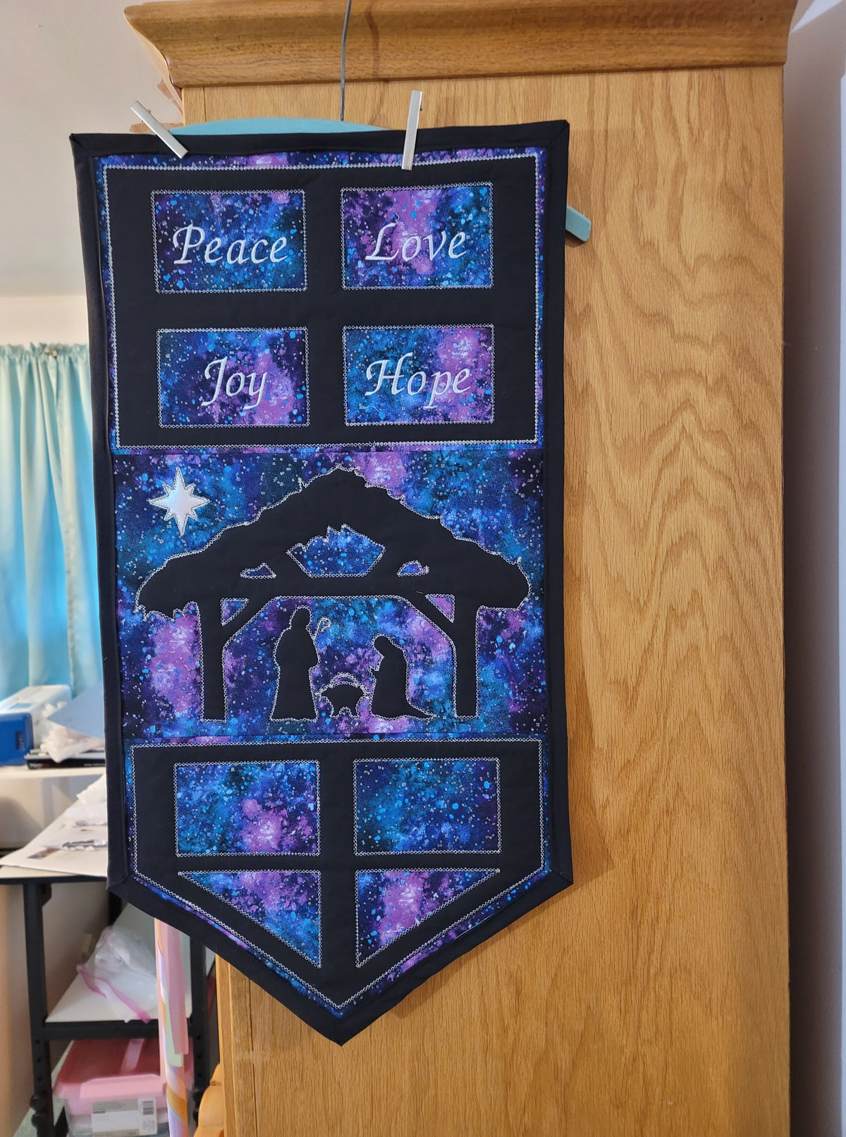 In the hoop machine embroidery - Nativity Scene Christmas Table Runner