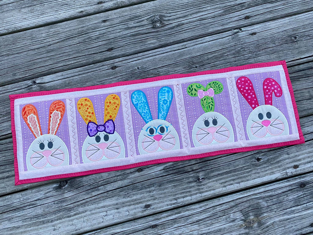 Machine Embroidery Designs - Easter Bunny Table Runner in the hoop