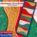 ITH Machine Embroidery Design - Christmas Freeform Table Runner