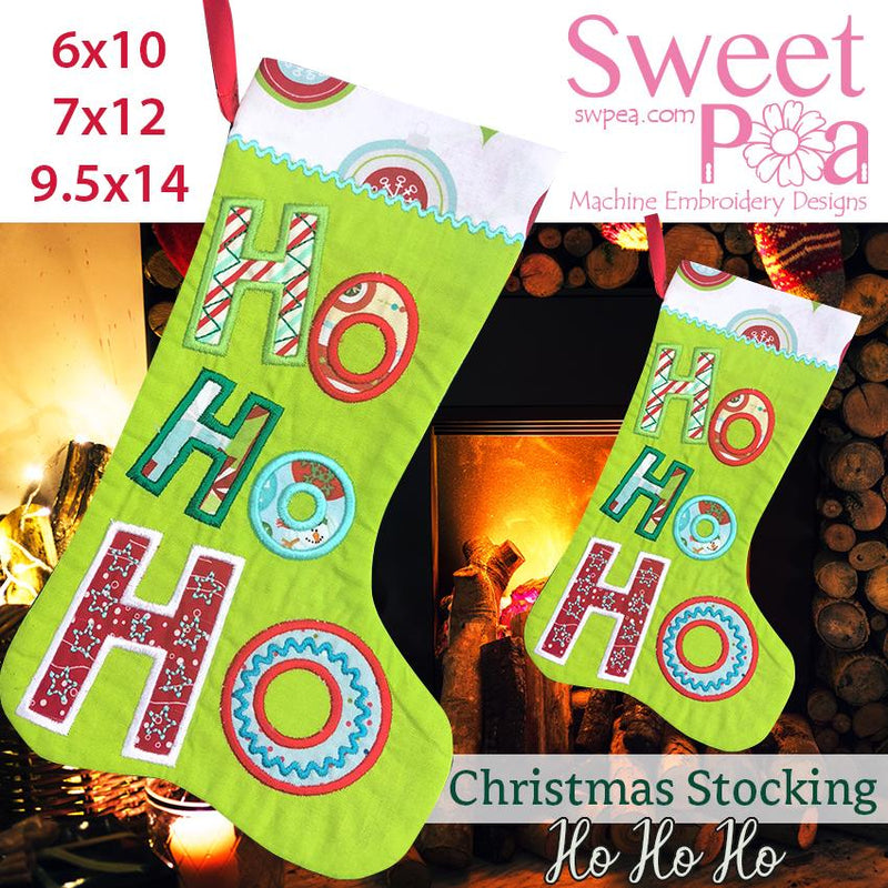 Machine embroidery design - Ho Ho Christmas Stocking