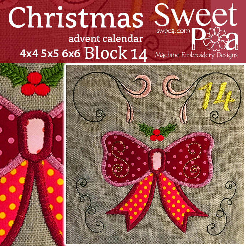 christmas advent calendar in the hoop machine embroidery designs ITH
