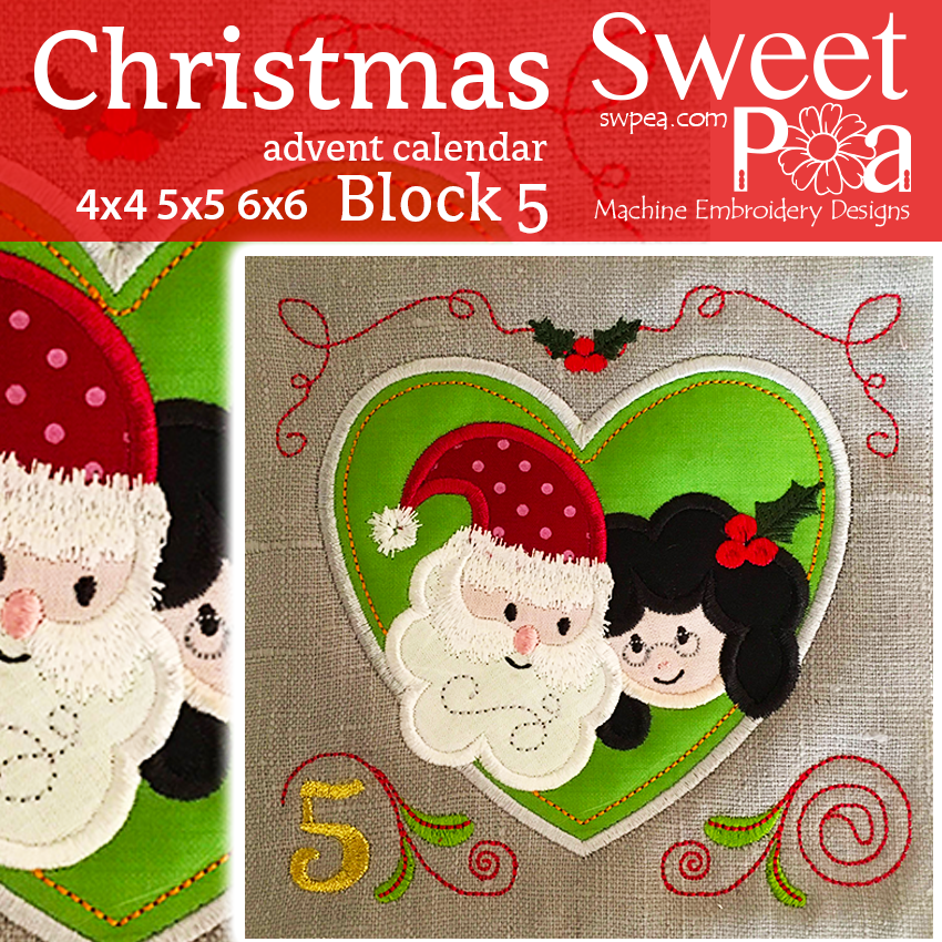 christmas advent calendar in the hoop machine embroidery designs ITH