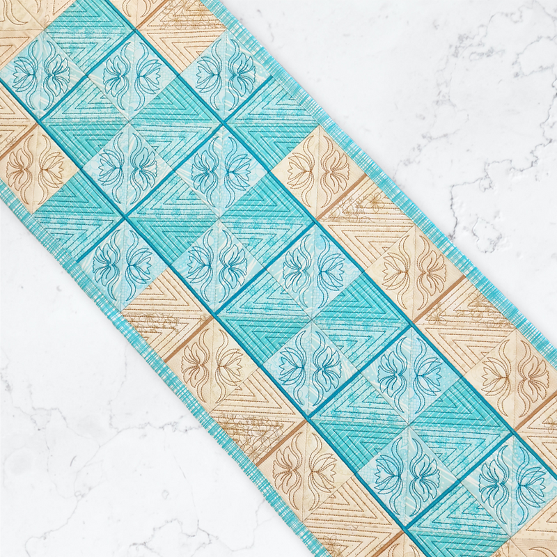 In The Hoop Embroidery Designs - Quilted Cross Runner