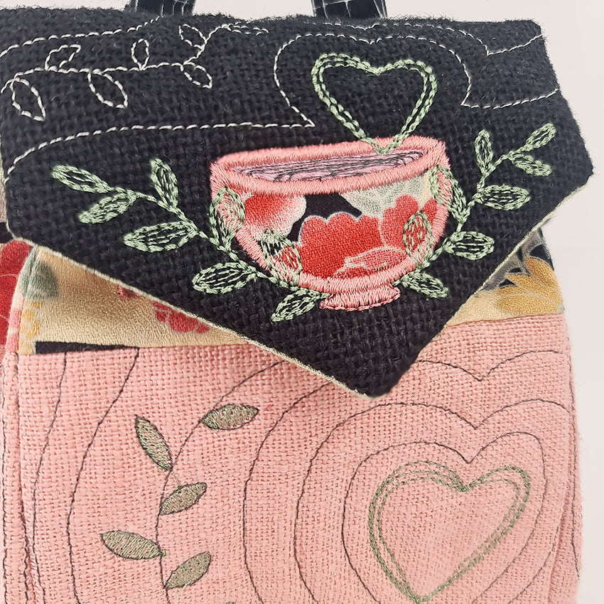 Mug Bag Machine Embroidery Design ITH