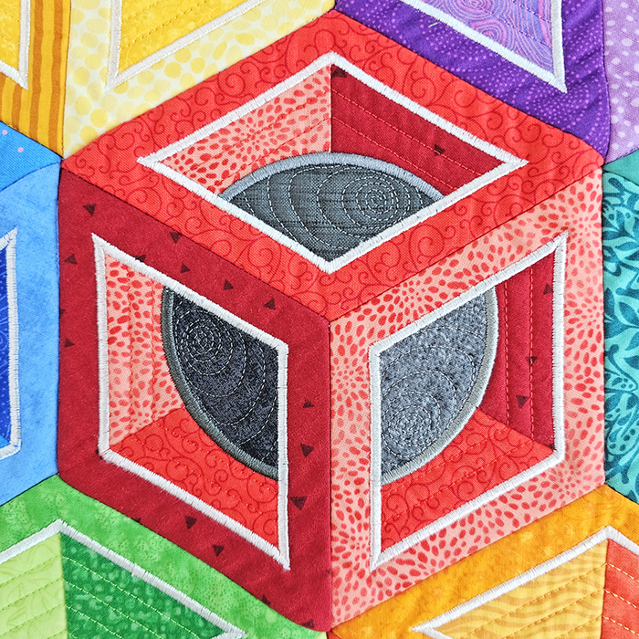Cube Illusion Runner or Quilt - Machine Embroidery Design