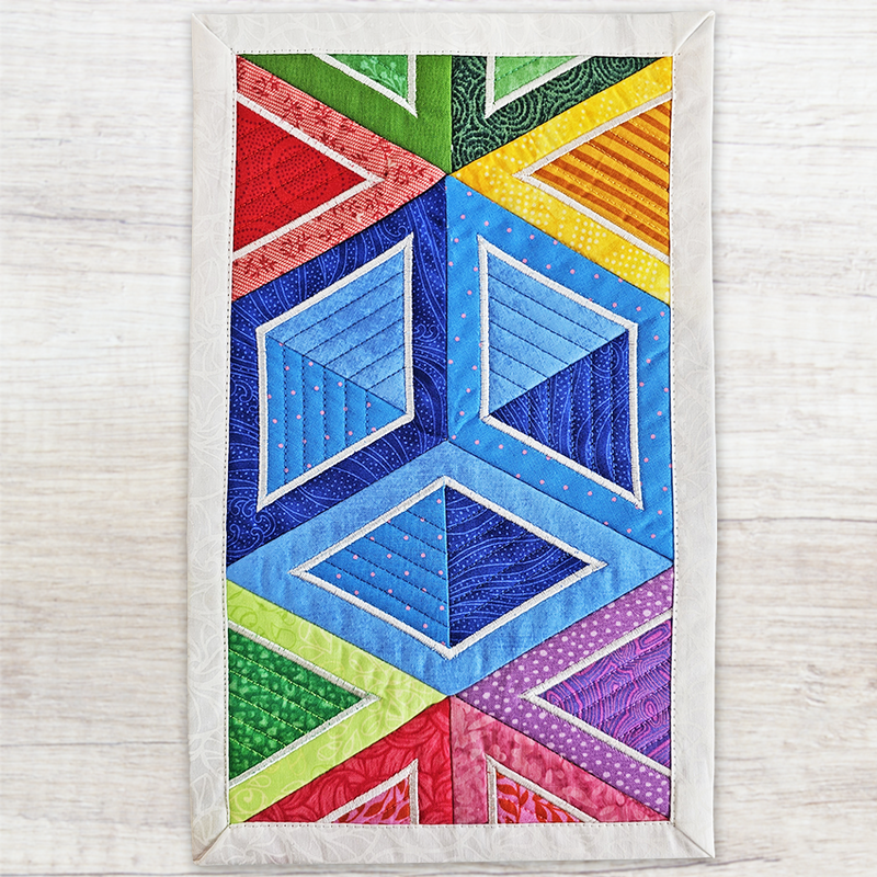 Cube Illusion Runner or Quilt - Machine Embroidery Design