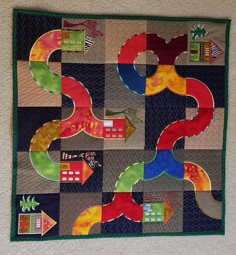 Car Play Mat Quilt In The Hoop Machine Embroidery design ITH