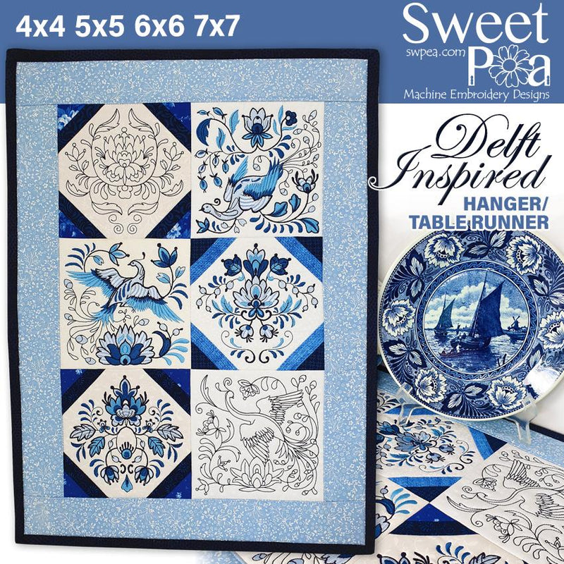 Delft Inspired Table Runner or Hanger