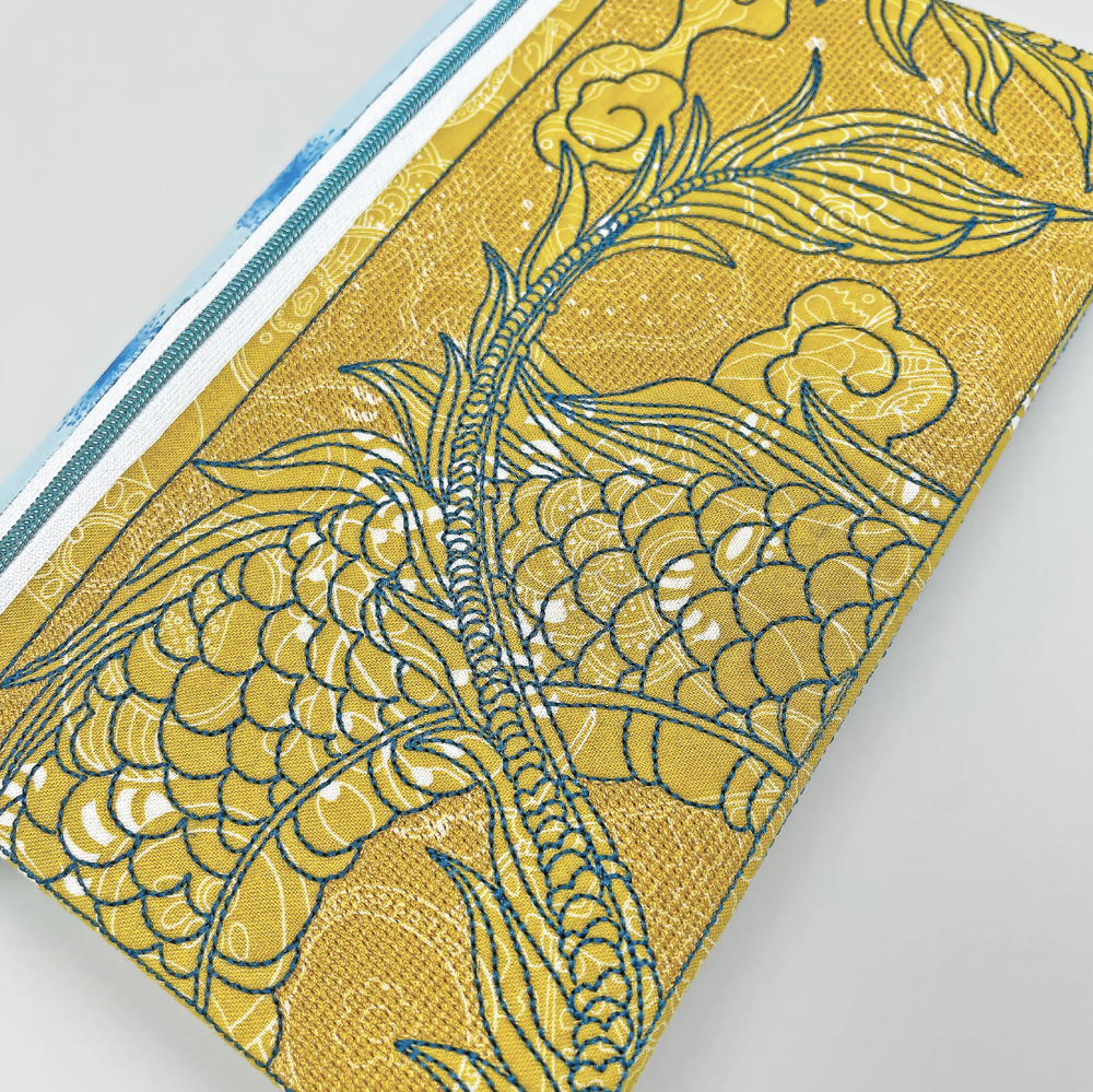 In The Hoop Embroidery - Dragon Zipper Case