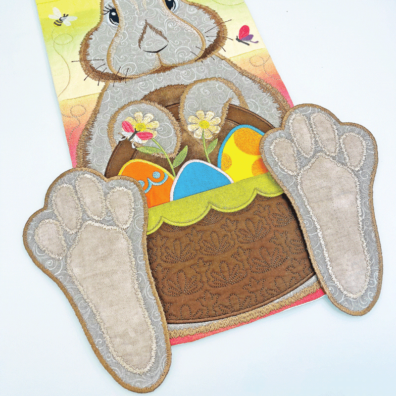 Easter Bunny Hanger ITH Machine Embroidery Design