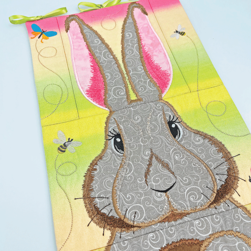 Easter Bunny Hanger ITH Machine Embroidery Design