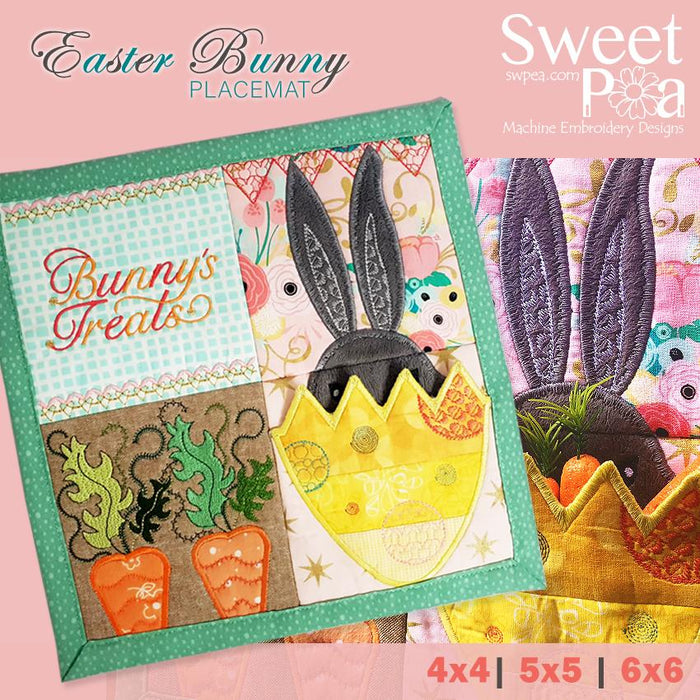In The Hoop Embroidery - easter bunny Easter egg place mat
