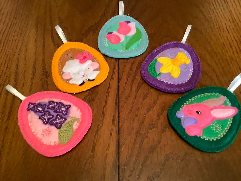 In The Hoop Embroidery Designs - Felt Spring Decor Ornaments