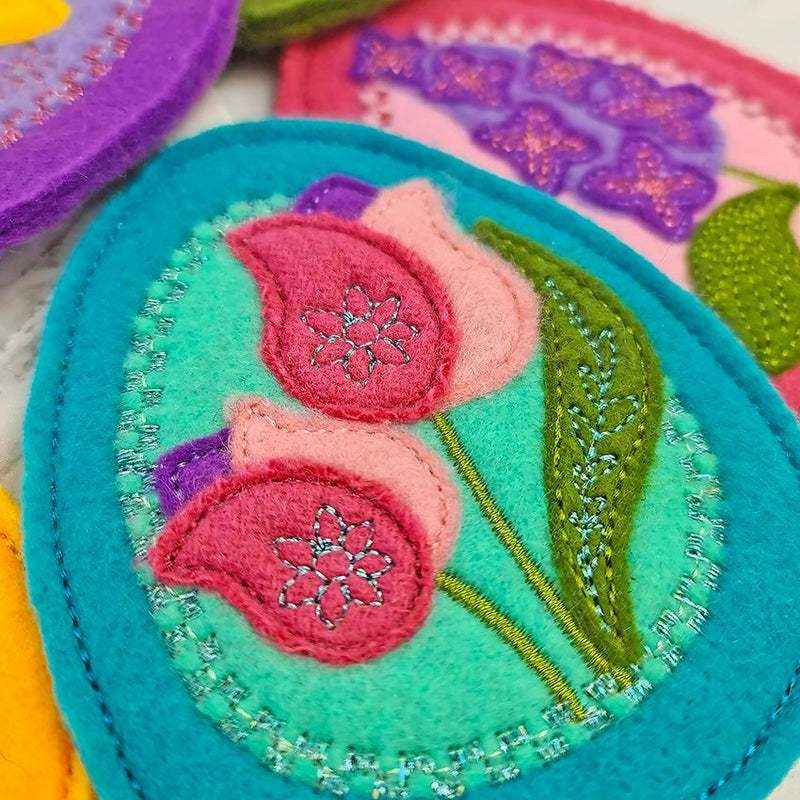 In The Hoop Embroidery Designs - Felt Spring Decor Ornaments