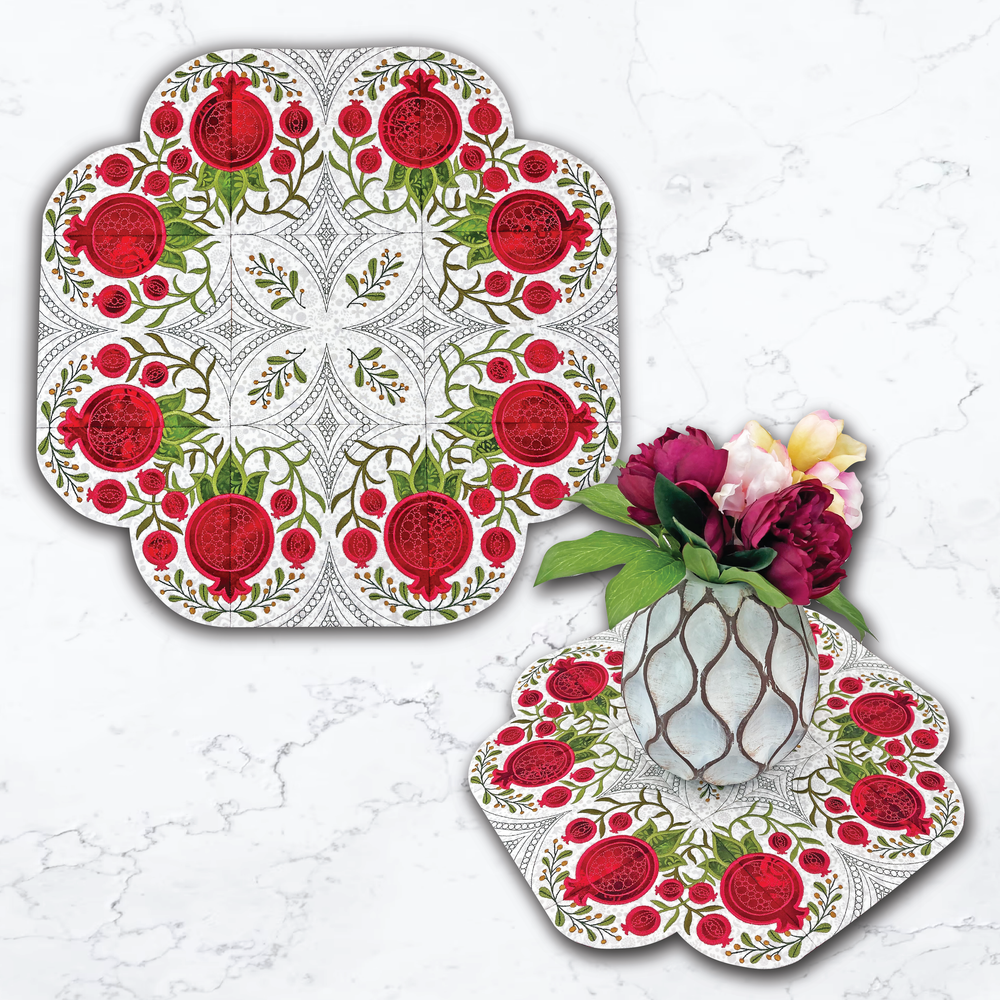 In The Hoop Embroidery - Festive Pomegranate Table Centre Piece