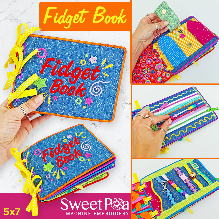 Fidget Book ITH machine embroidery design