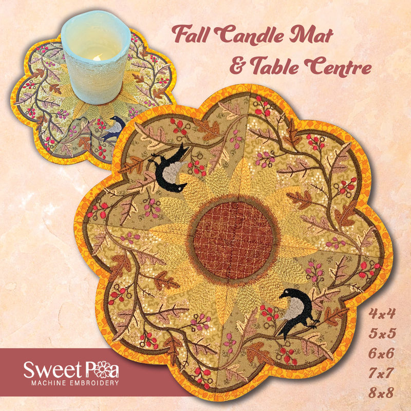 Embroidery Ideas & Patterns - Fall Candle Mat