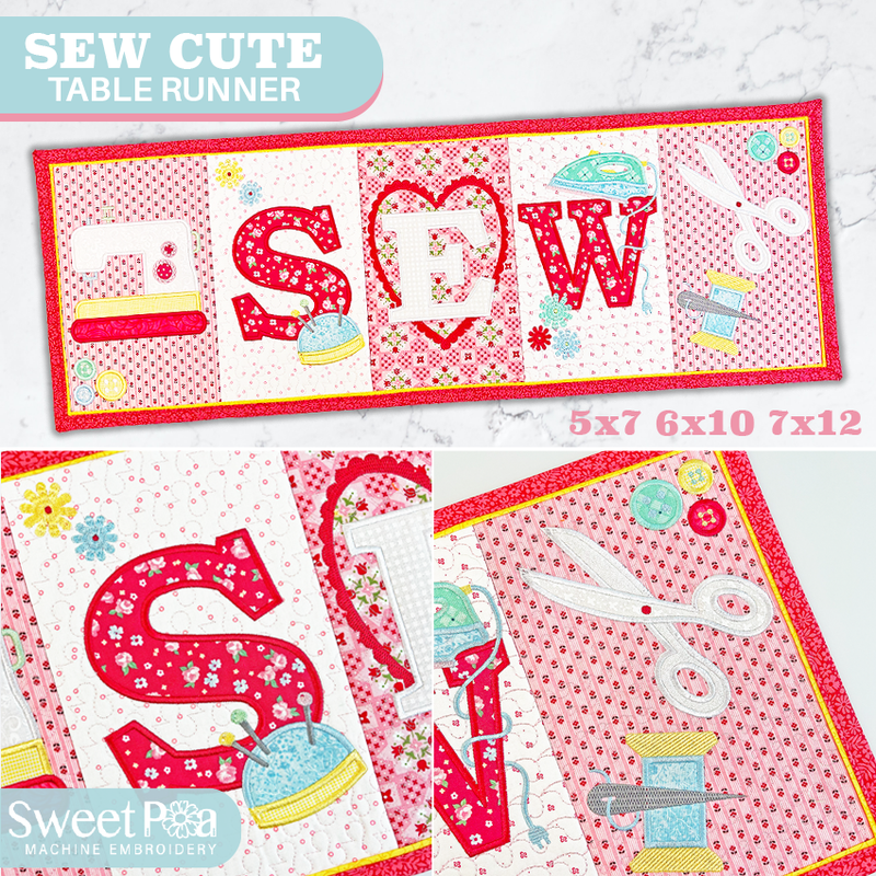 Machine Embroidery Designs - Sew Cute Table Runner