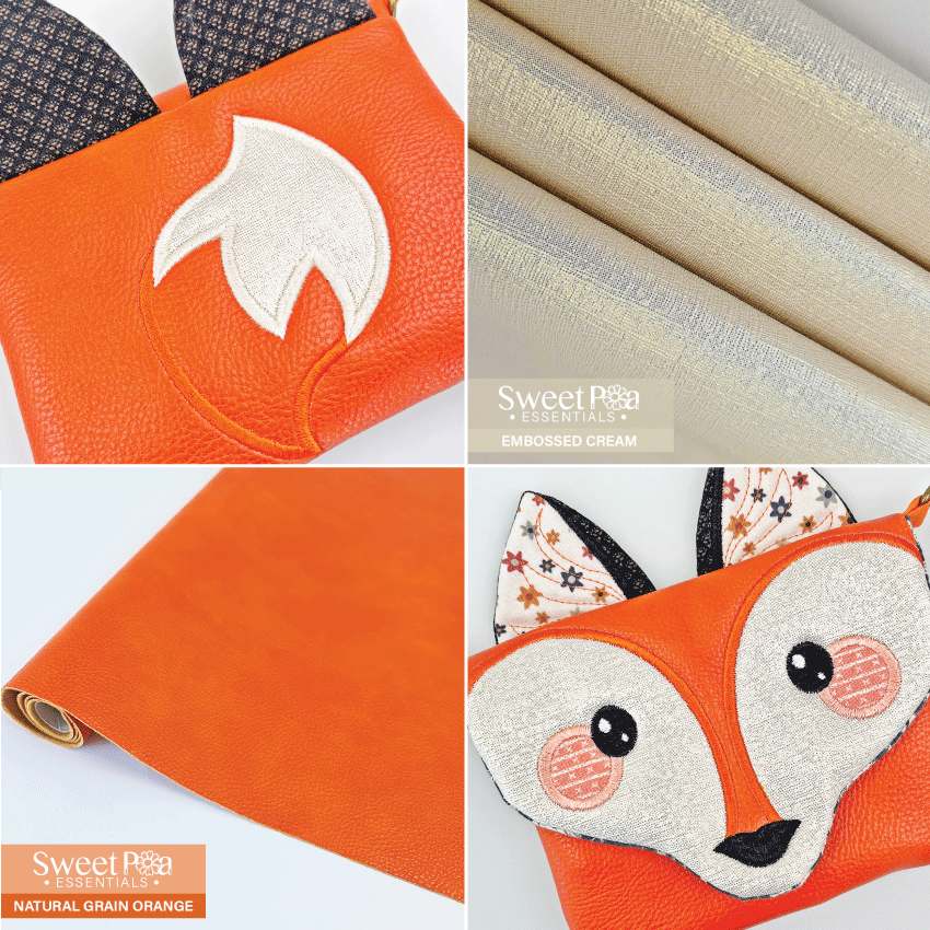 Fox Pouch in the hoop machine embroidery design