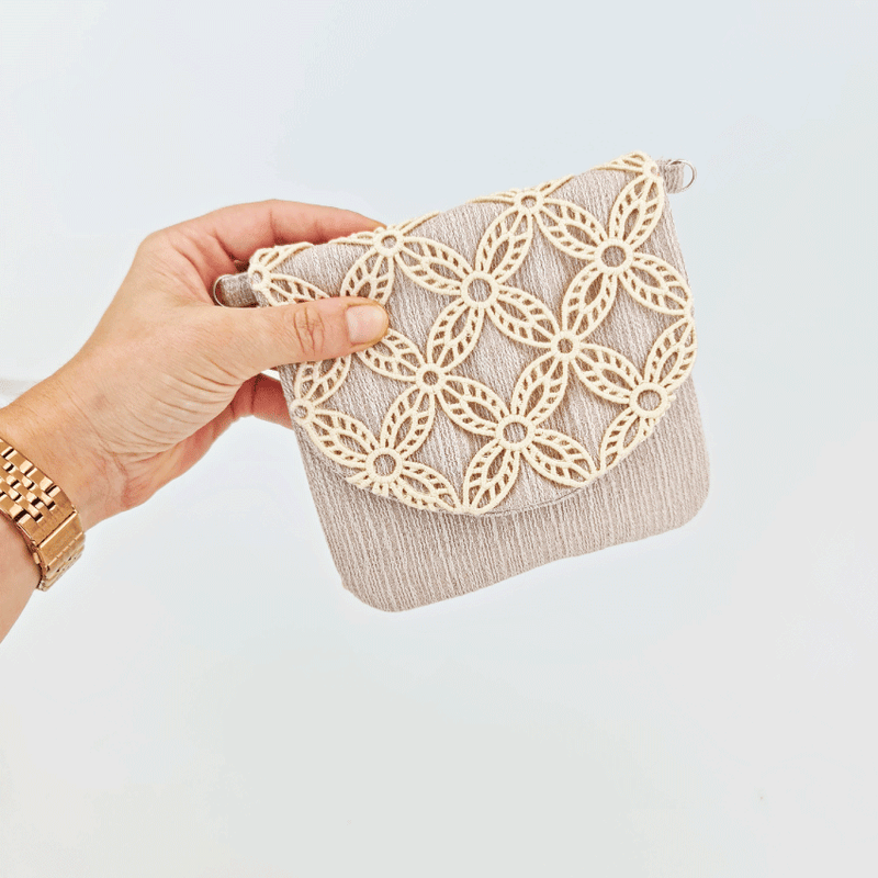 Free Standing Lace FSL Clutch in the hoop machine embroidery design