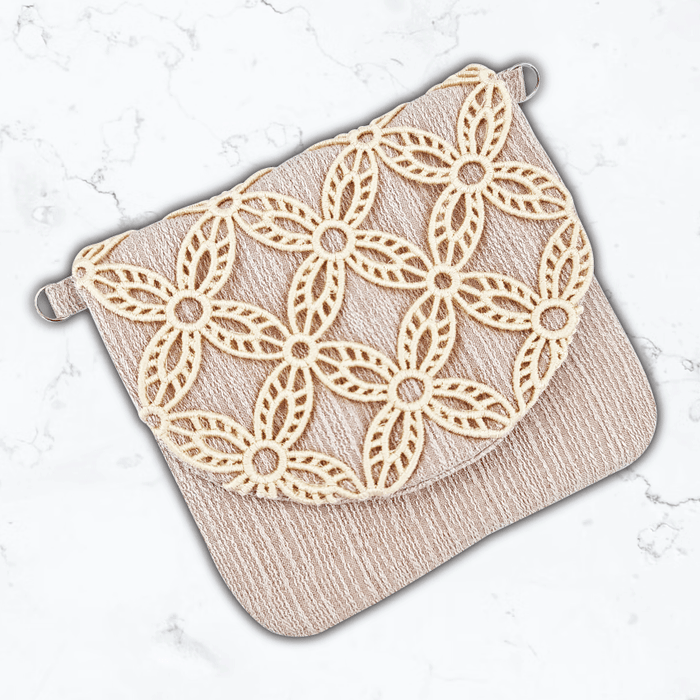 Free Standing Lace FSL Clutch in the hoop machine embroidery design