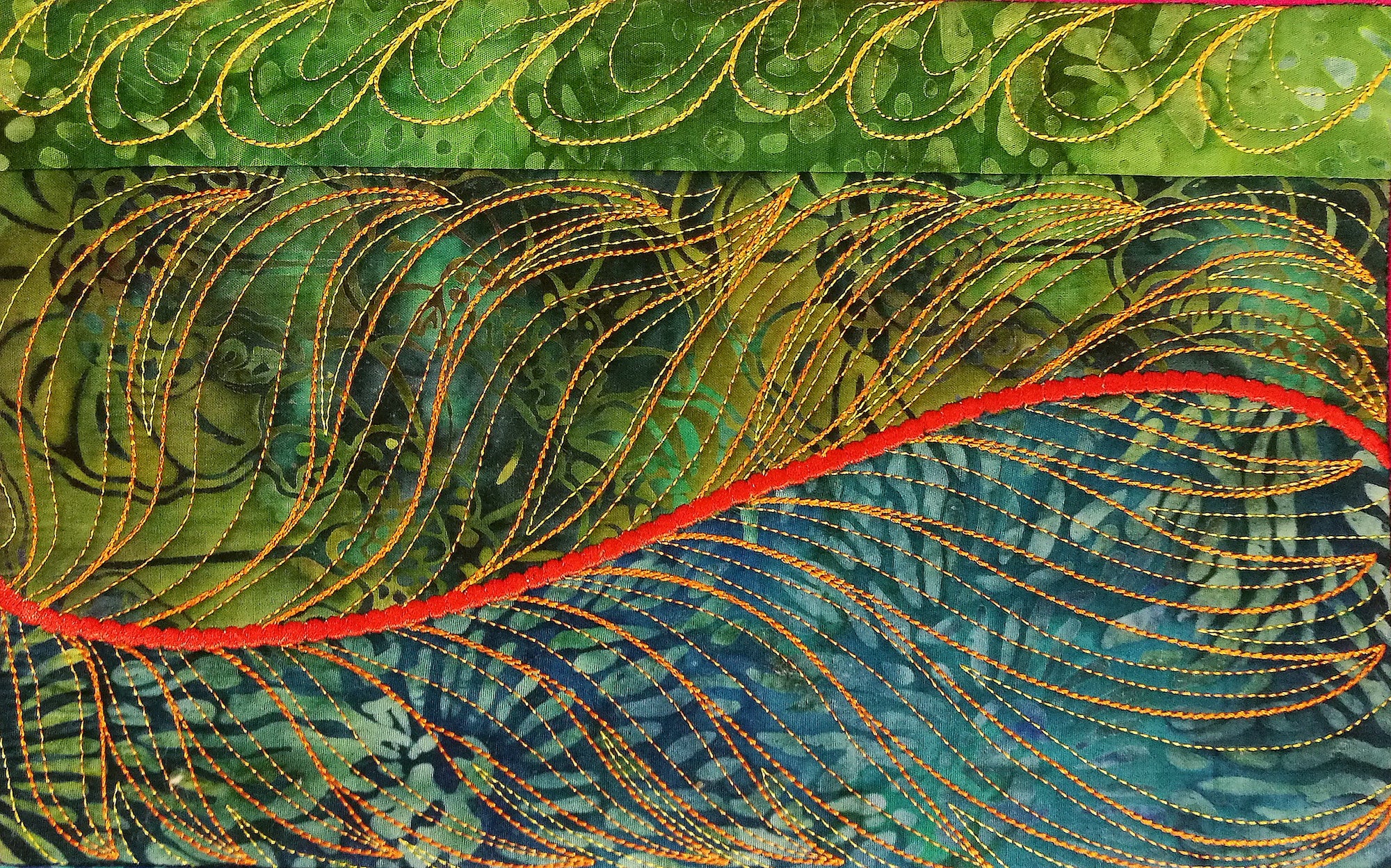 ITH Machine Embroidery Design - Freeform Table Runner