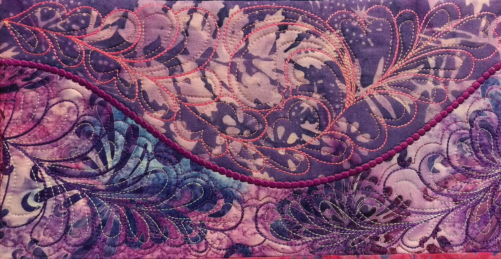 ITH Machine Embroidery Design - Freeform Table Runner