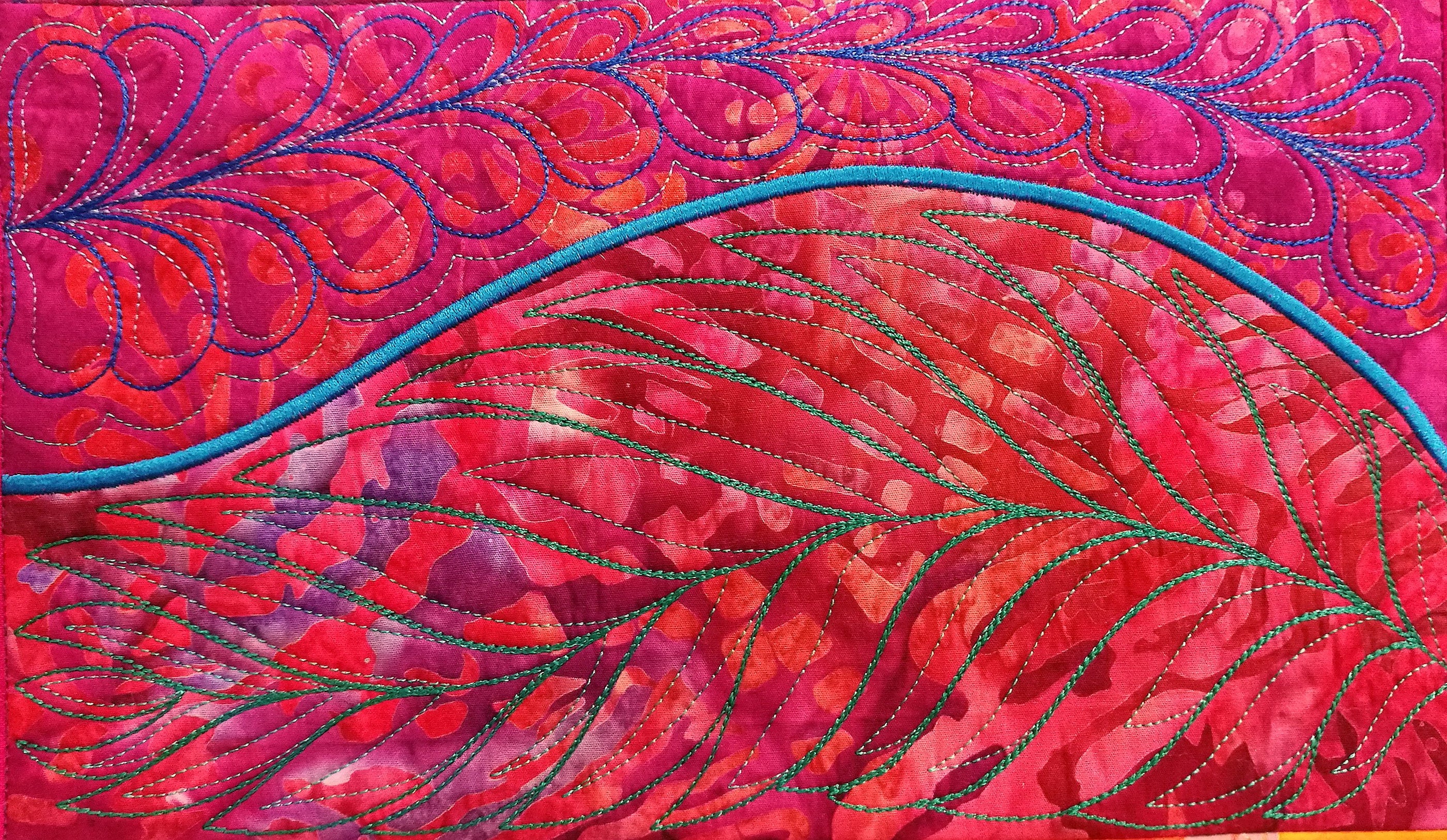 ITH Machine Embroidery Design - Freeform Table Runner