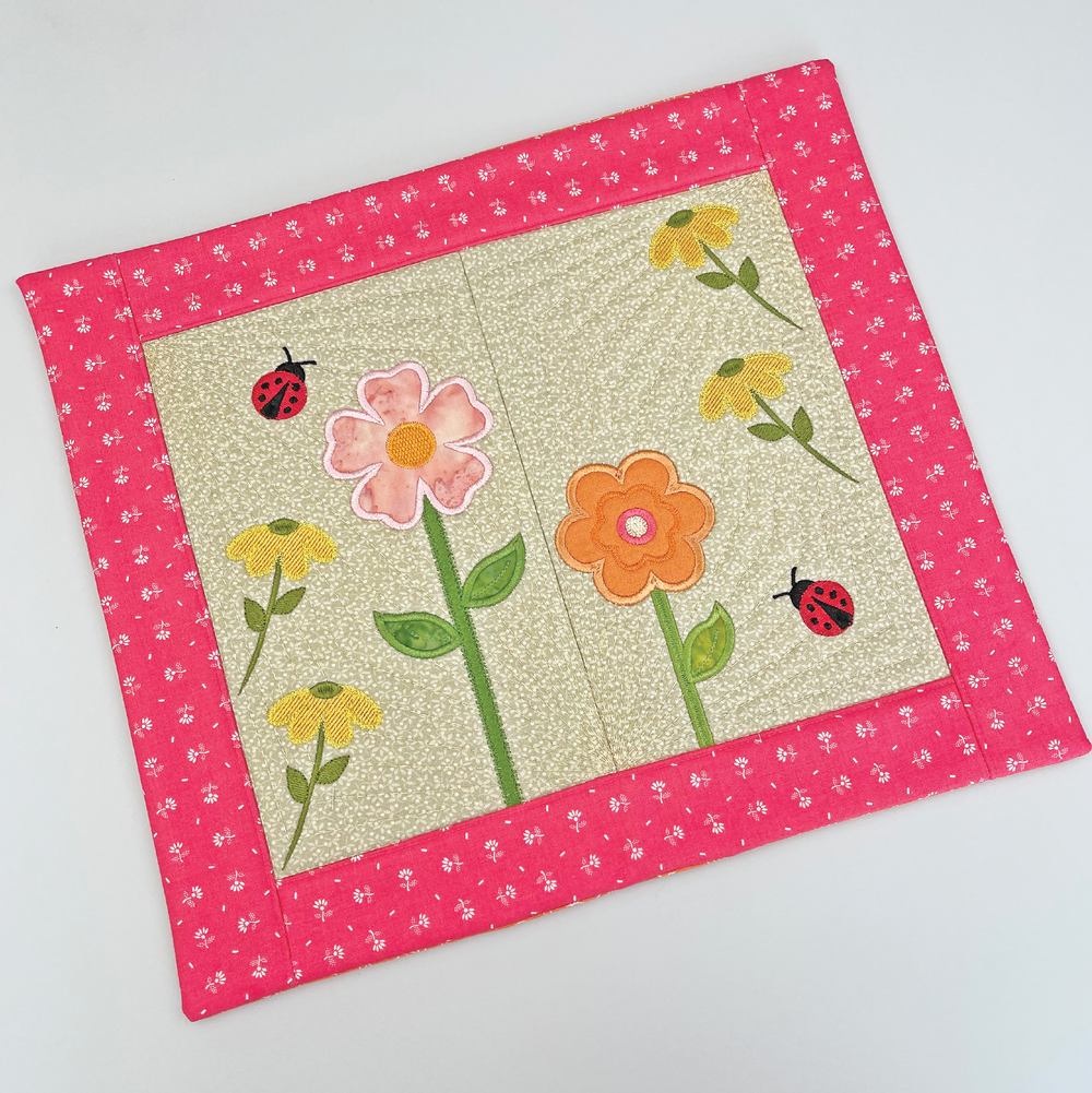 In The Hoop Embroidery Design - Garden Bed Placemat