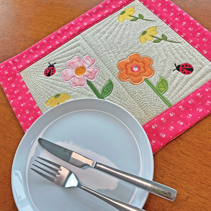 In The Hoop Embroidery Design - Garden Bed Placemat