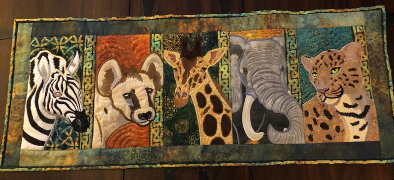 African Animals Table Runner 5x7 6x10 7x12