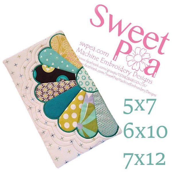 Embroidery Design ITH - Half Dresden Plate Mugrug