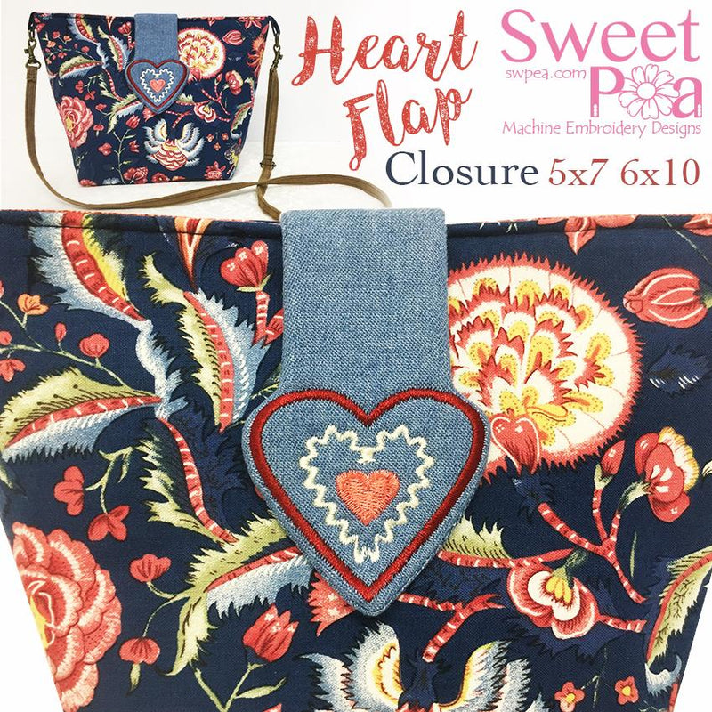 Embroidery Design ITH - Heart Flap Closure