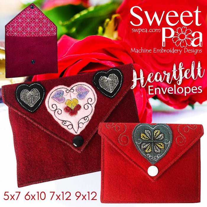 Embroidery Design ITH - Heartfelt Envelopes