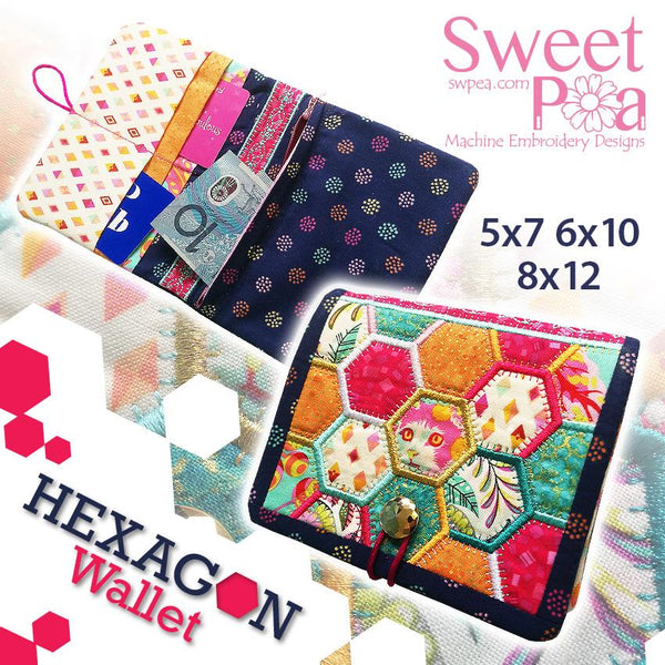 Embroidery Design ITH - Hexagon Wallet
