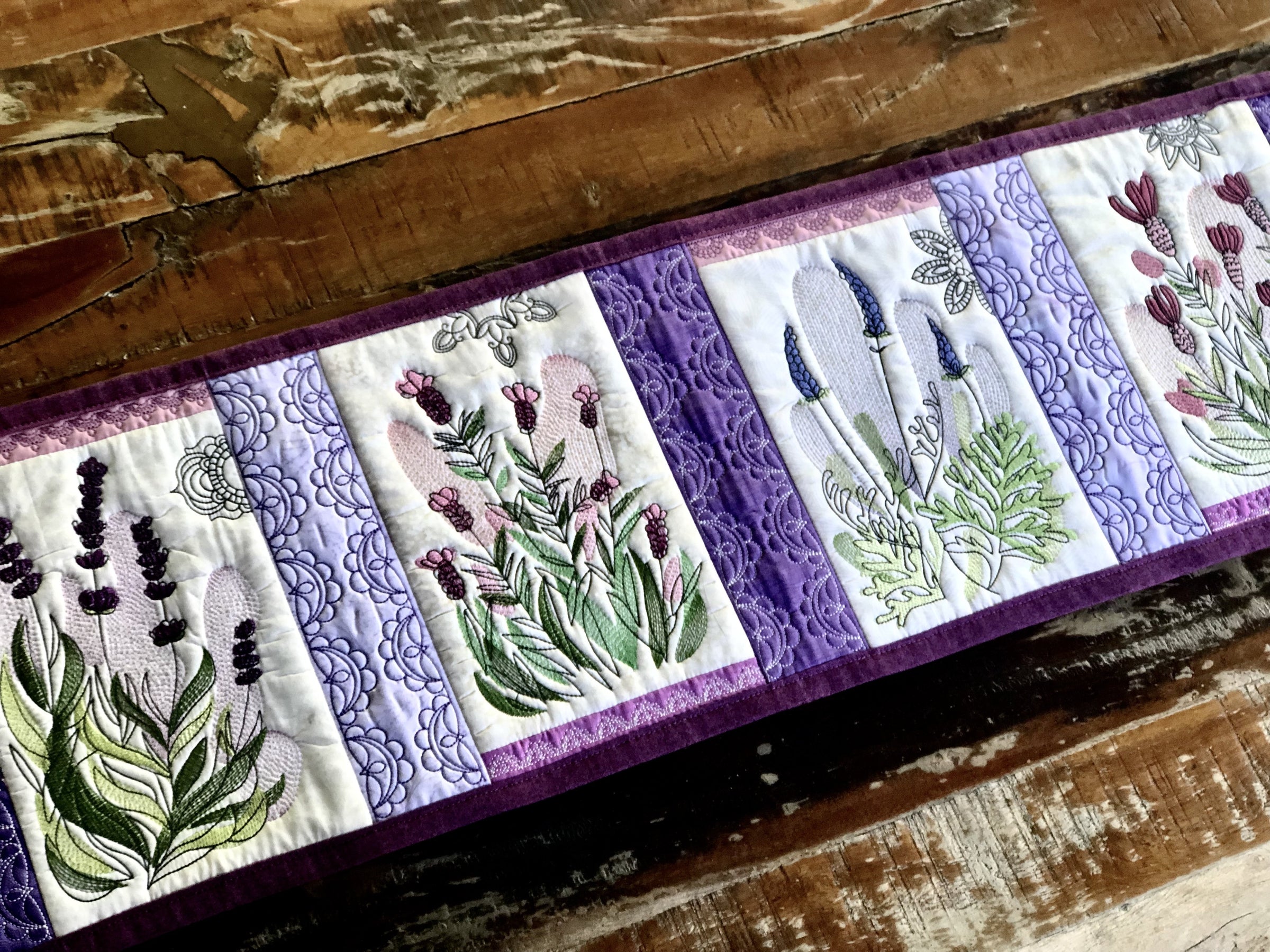 Lace and Lavender Garden Table Runner