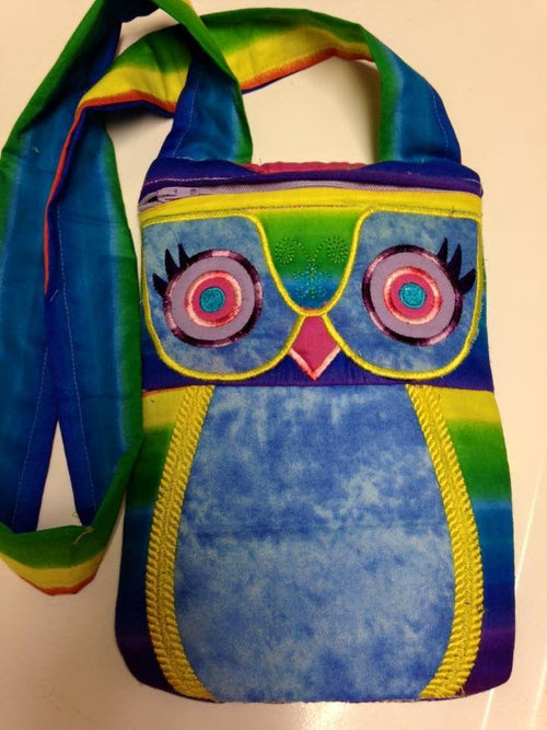 ITH Machine Embroidery Design - Owl Shoulder Bag