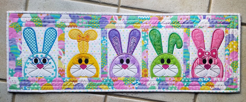 Machine Embroidery Designs - Easter Bunny Table Runner in the hoop