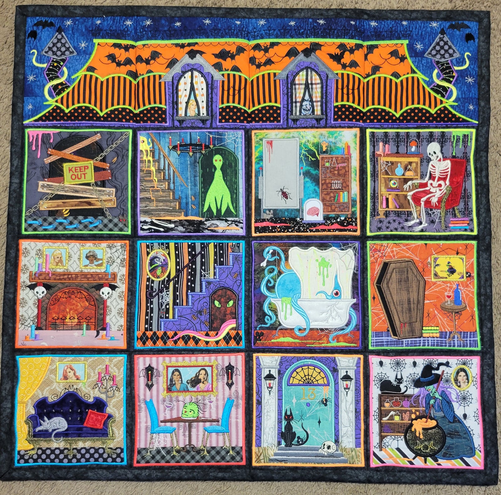 Halloween Haunted House Quilt - Bulk Pack