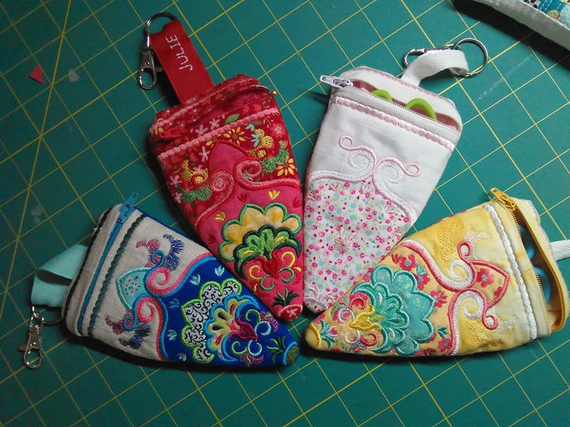 Free Machine Embroidery Design, Embroidered Scissor Case In the Hoop