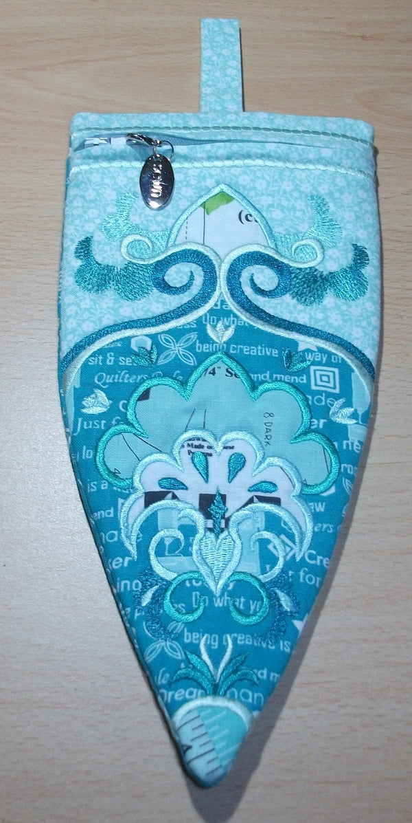 Free Machine Embroidery Design, Embroidered Scissor Case In the Hoop