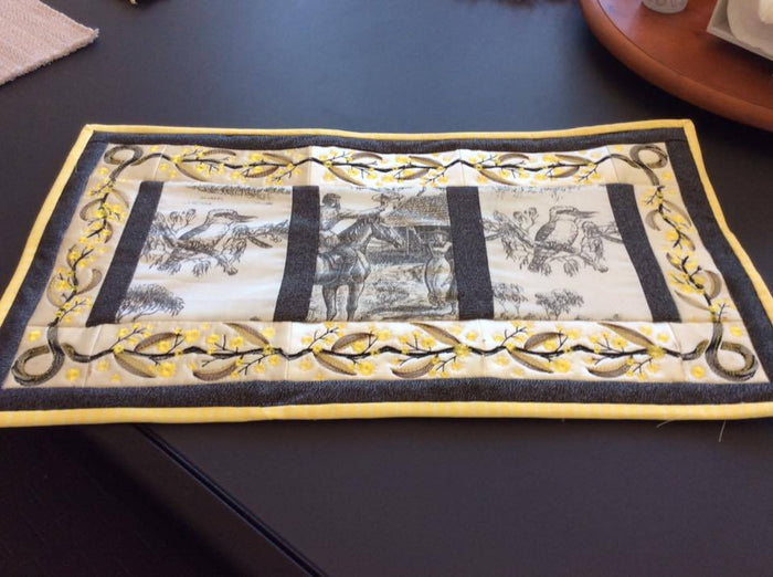 ITH Machine Embroidery Design - Golden Wattle Quilt Border