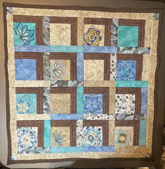 Floral Shadow Box Quilt 4x4 5x5 6x6 7x7