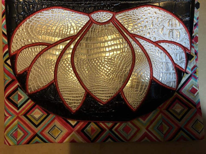 Waterlily Clutch Bag 5x7 6x10 7x12 9x12 In The Hoop Machine Embroidery