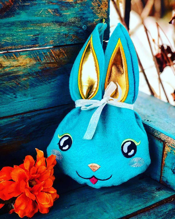 Bunny Gift Bags in the hoop machine embroidery design ITH