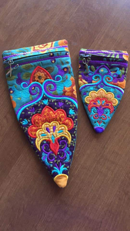 Free Machine Embroidery Design, Embroidered Scissor Case In the Hoop